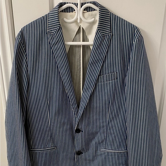 Sisley | Suits & Blazers | Sisley Mens Blue White Pinstripped Blazer ...